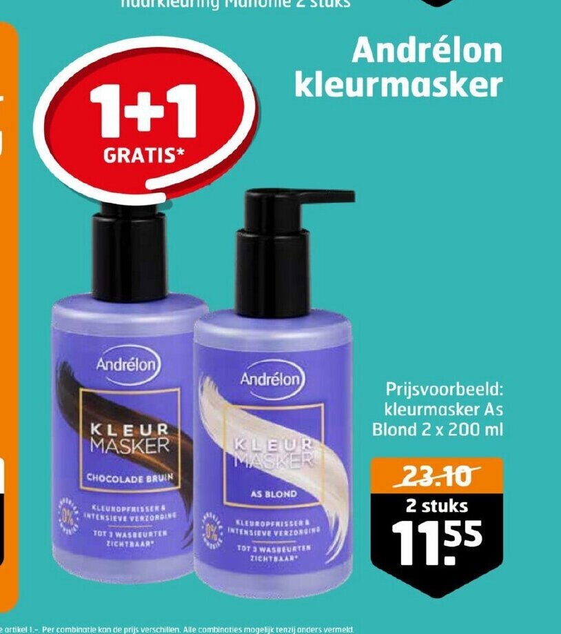 Andrelon kleurmasker 2 stuks aanbieding bij Trekpleister