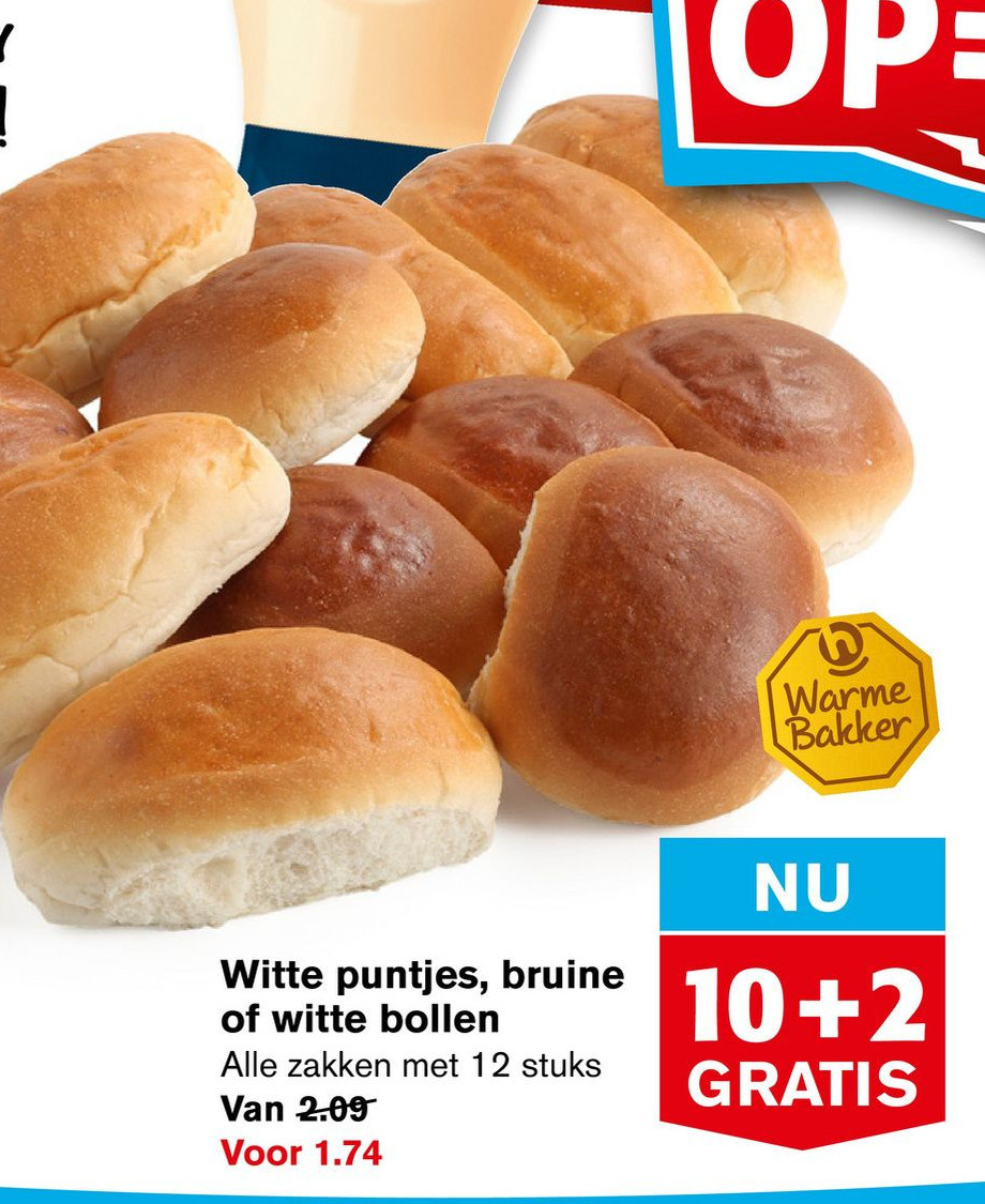 Witte puntjes, bruine of witte bollen aanbieding bij Hoogvliet