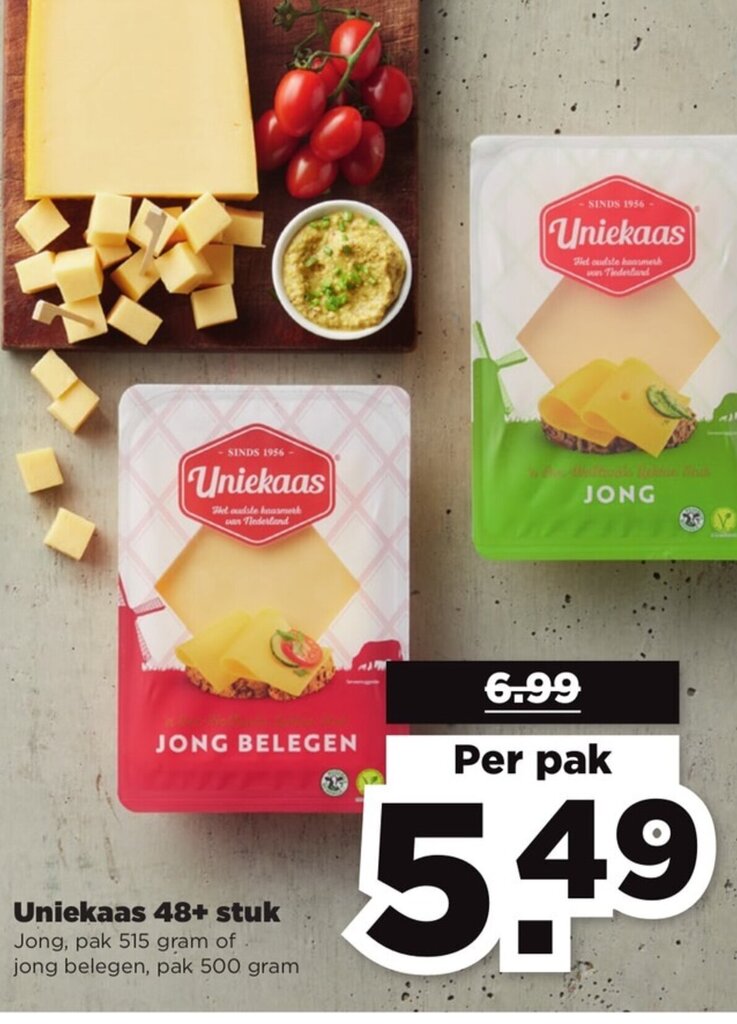 Uniekaas 48+ stuk aanbieding bij PLUS