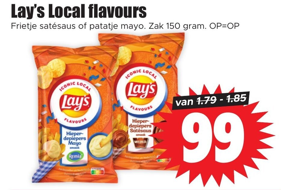 Lay's local flavours 150g aanbieding bij Dirk