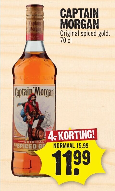 Captain morgan 70cl aanbieding bij Dirk