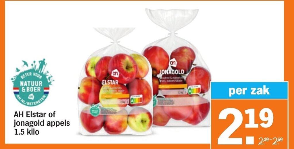 Elstar of jonagold appels 1.5 kilo aanbieding bij Albert Heijn