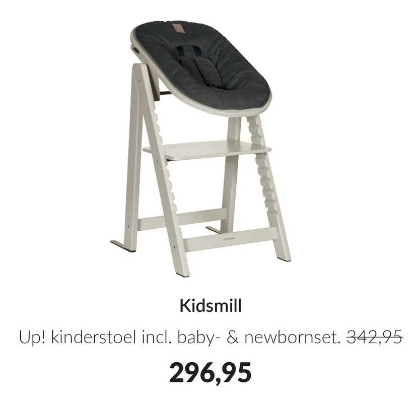 Kidsmill up! kinderstoel incl. baby- & newbornset aanbieding bij Babypark