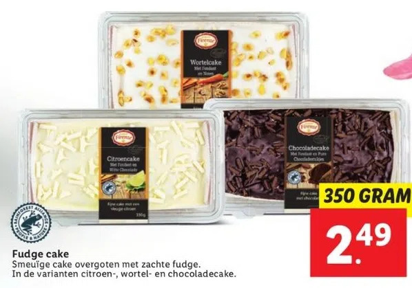 Fudge cake aanbieding bij Lidl