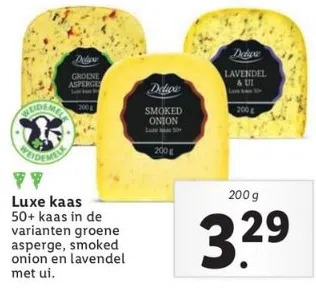 Luxe kaas 50+ kaas in de varianten groene asperge, smoked onion en ...