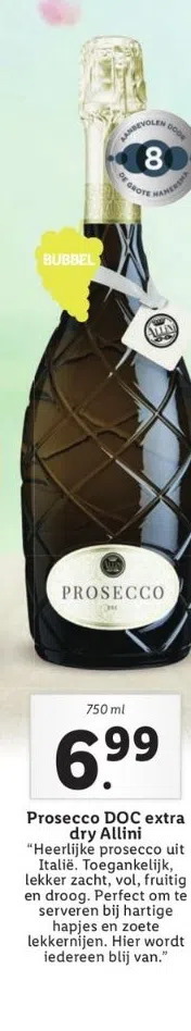 Prosecco doc extra dry allini aanbieding bij Lidl