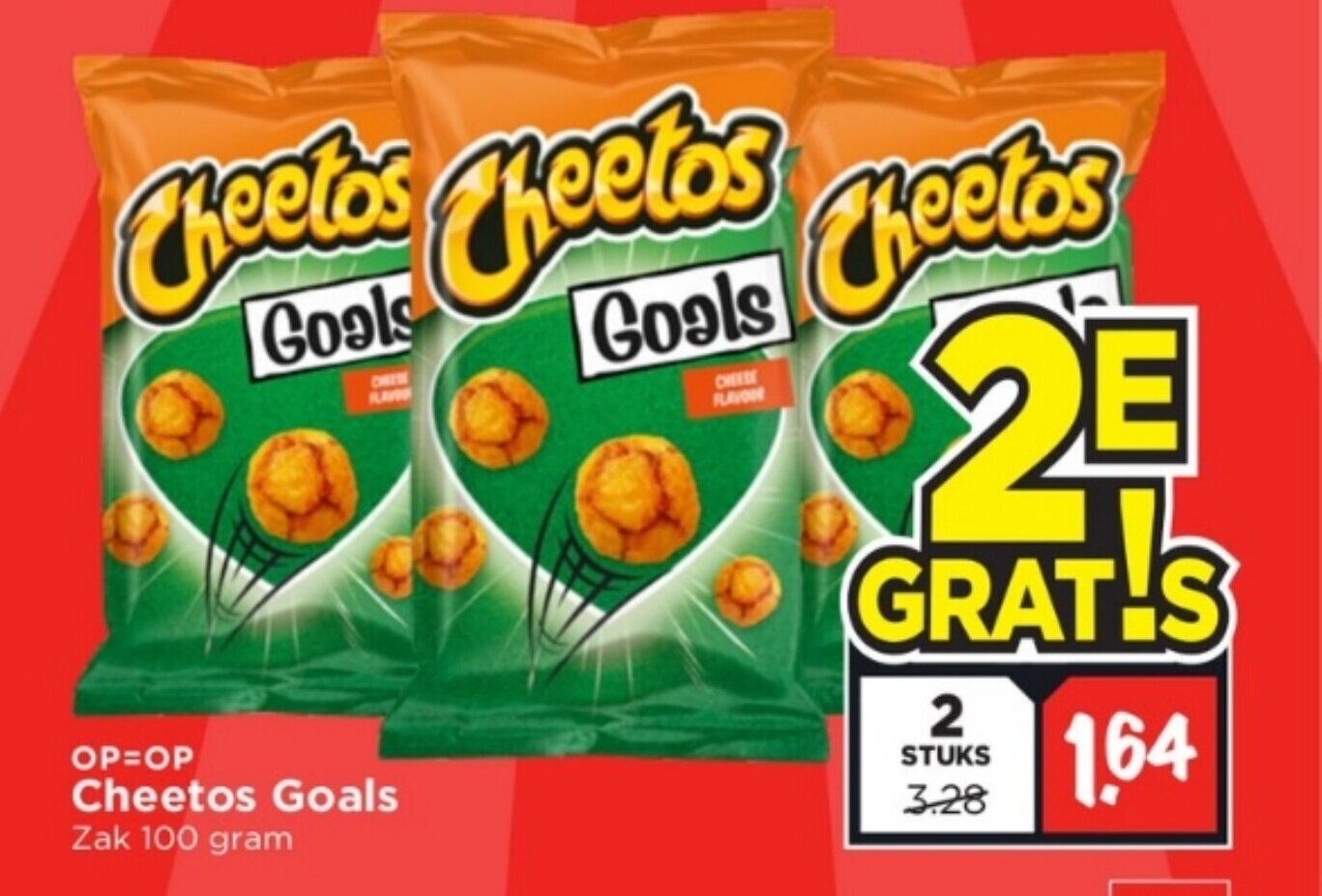 Cheetos goals 100 gram aanbieding bij Vomar