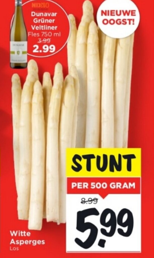 Witte asperges 500g aanbieding bij Vomar Voordeelmarkt