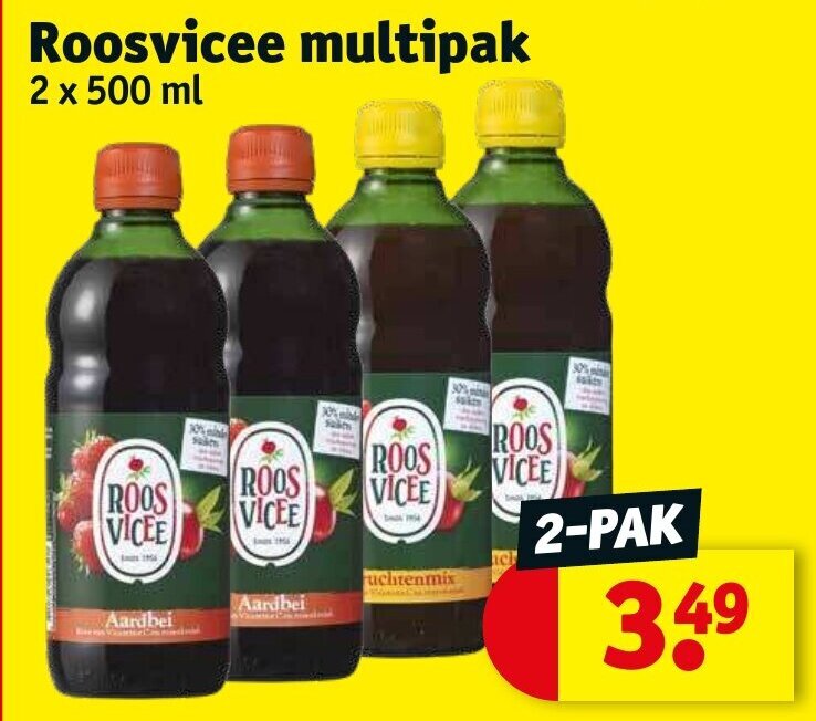 Roosvicee multipak 2 x 500ml aanbieding bij Kruidvat