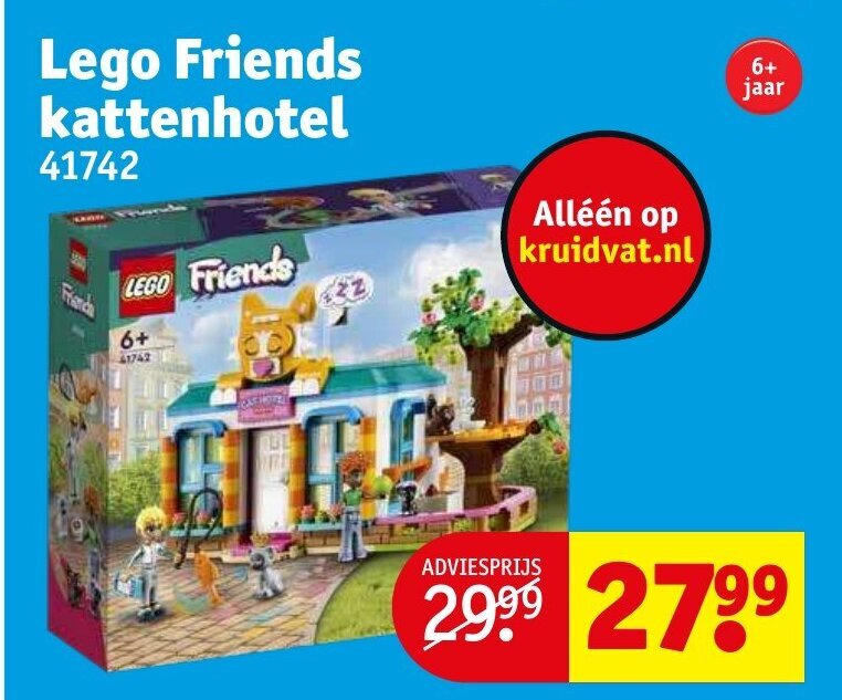 Lego friends kattenhotel 41742 aanbieding bij Kruidvat