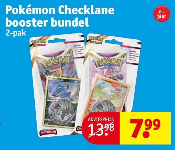 Pokemon checklane booster bundel 2-pak aanbieding bij Kruidvat