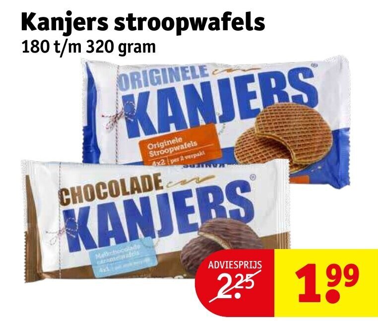 Kanjers stroopwafels 180 gram aanbieding bij Kruidvat