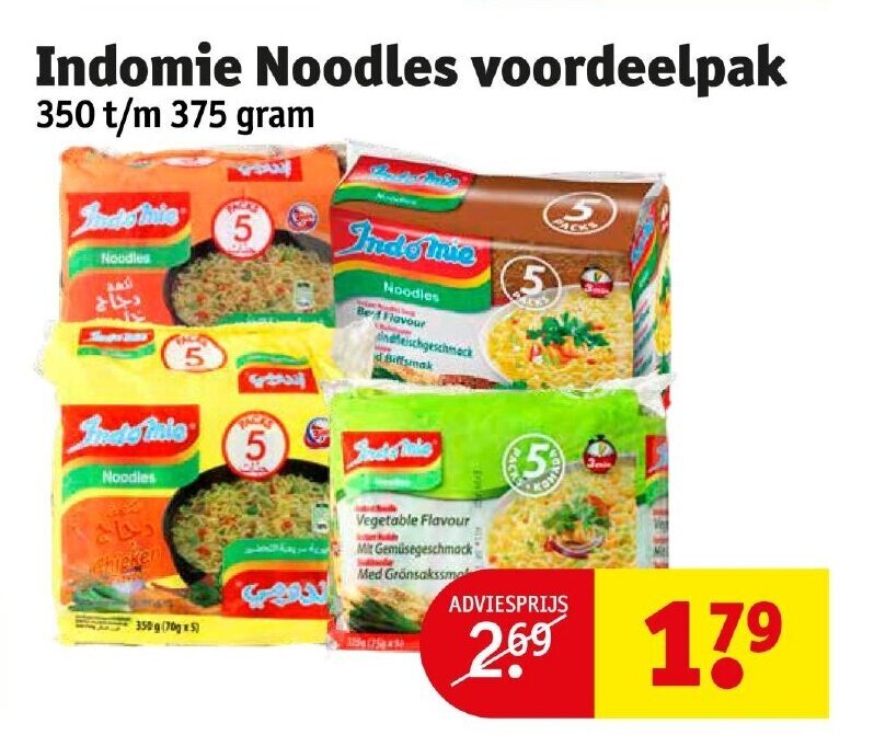 Indomie noodles voordeelpak 350 gram aanbieding bij Kruidvat