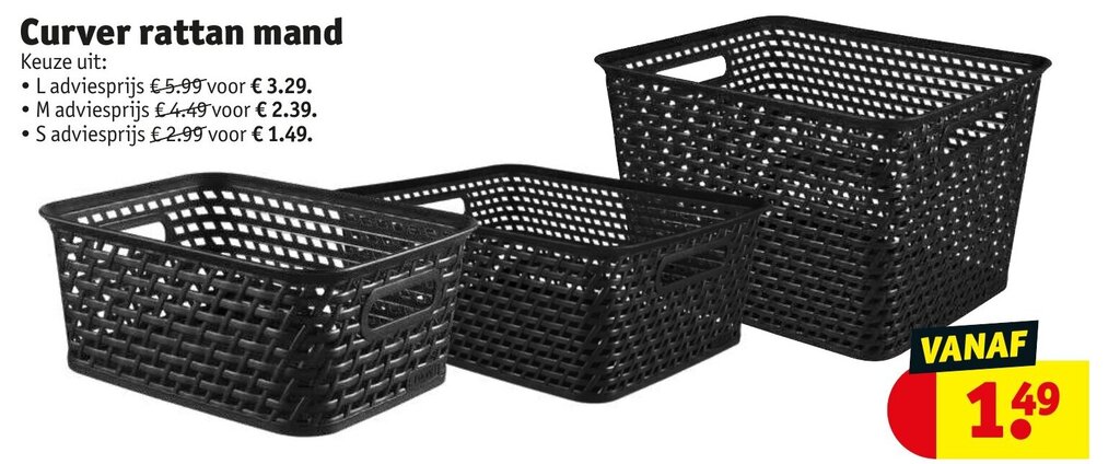 Curver rattan mand aanbieding bij Kruidvat