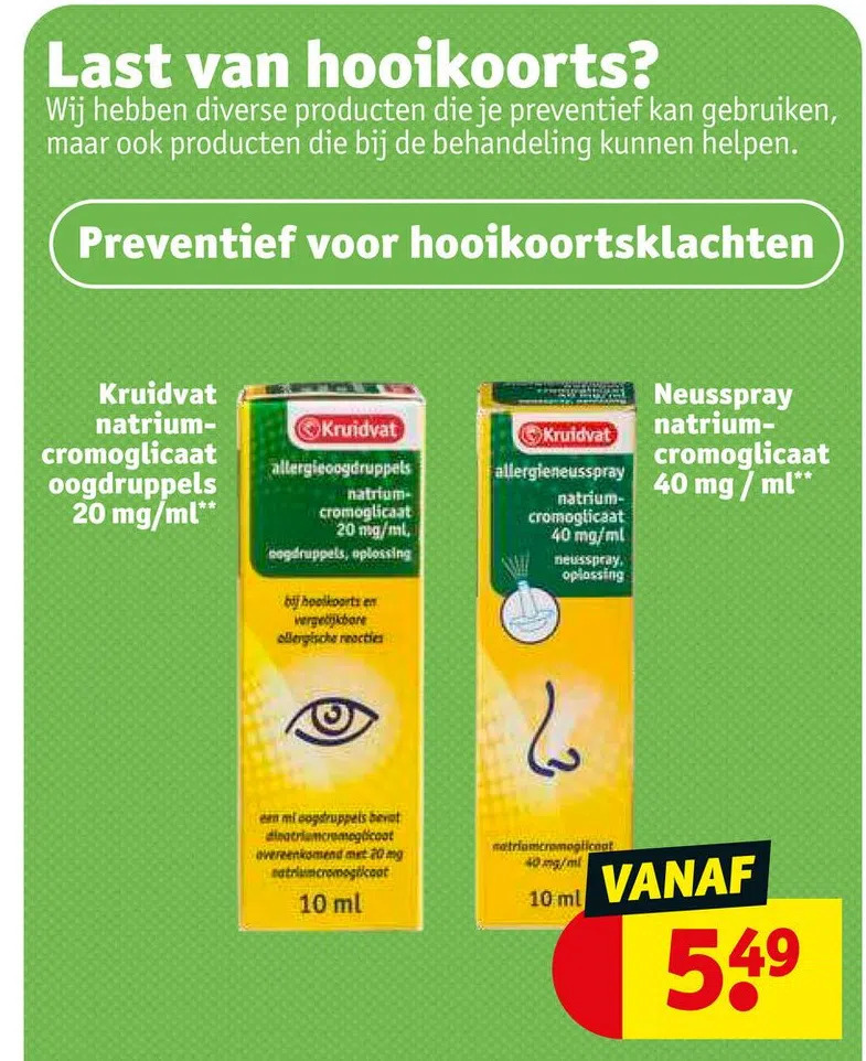 Neusspray natrium-cromoglicaat aanbieding bij Kruidvat