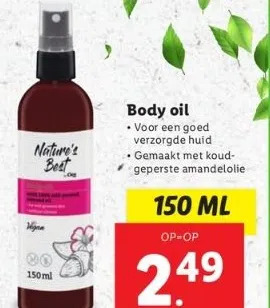 Body oil aanbieding bij Lidl