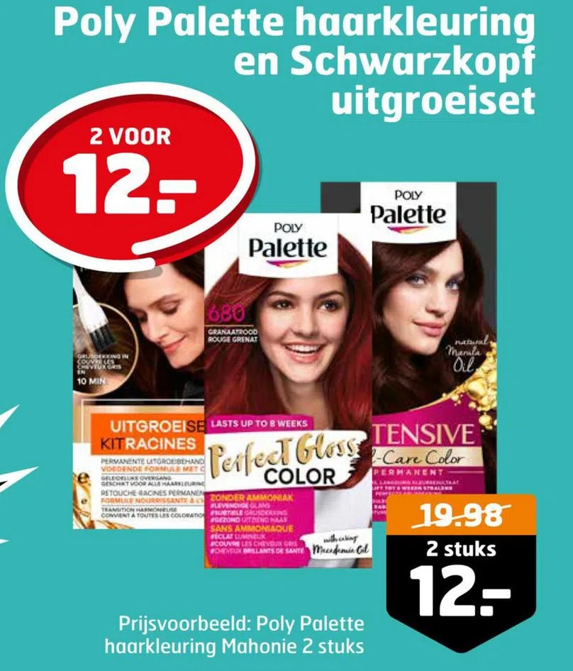 Poly palette haarkleuring en schwarzkopf uitgroeiset aanbieding bij ...