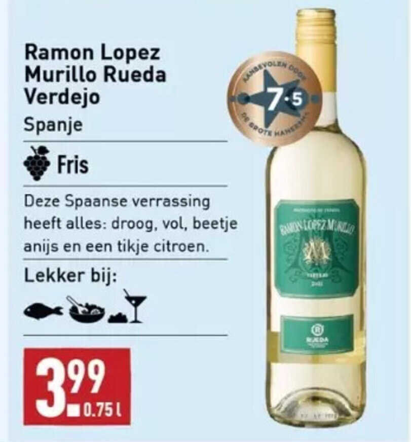 Ramon Lopez Murillo rueda verdejo 0.75L aanbieding bij ALDI