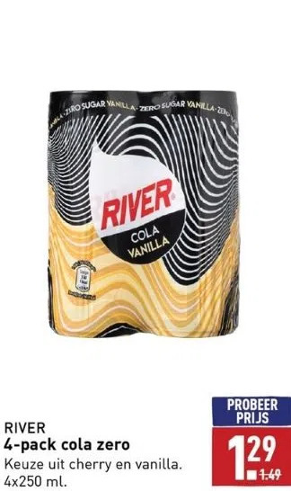 River 4-pack cola zero aanbieding bij ALDI