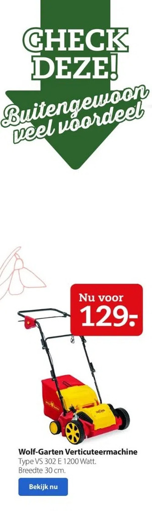 Wolf-garten verticuteermachine aanbieding bij Boerenbond