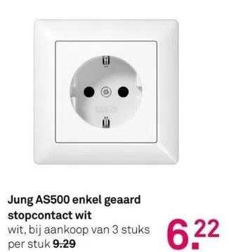 Jung as500 enkel geaard stopcontact wit aanbieding bij Karwei