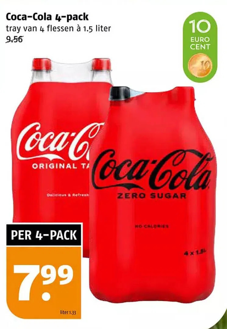 Coca-cola 4-pack aanbieding bij Poiesz