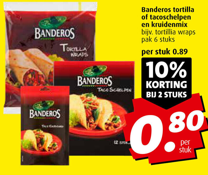 Banderos tortilla wraps aanbieding bij Boni