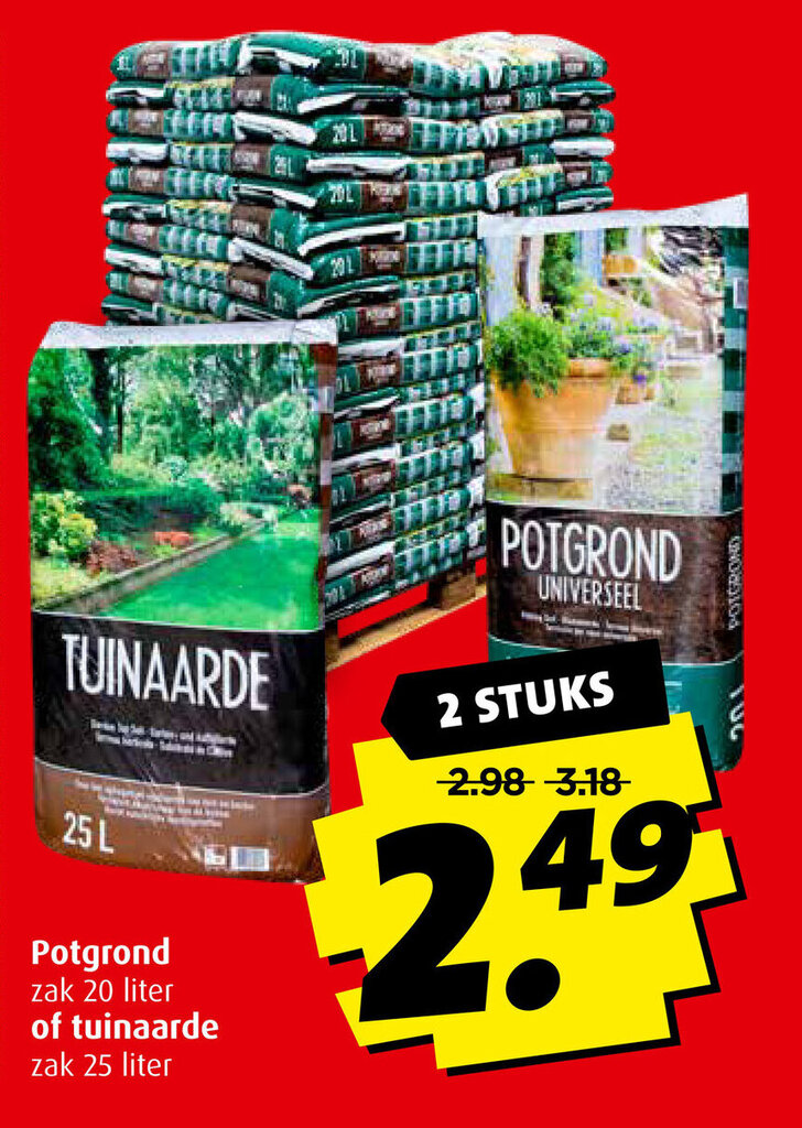 Potgrond 20 liter aanbieding bij Boni