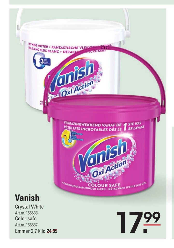 Vanish Color safe 2,7 kilo aanbieding bij Sligro