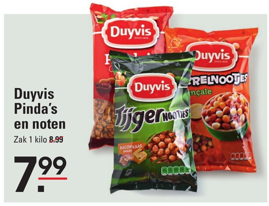 Duyvis pinda's en noten 1 kilo aanbieding bij Sligro