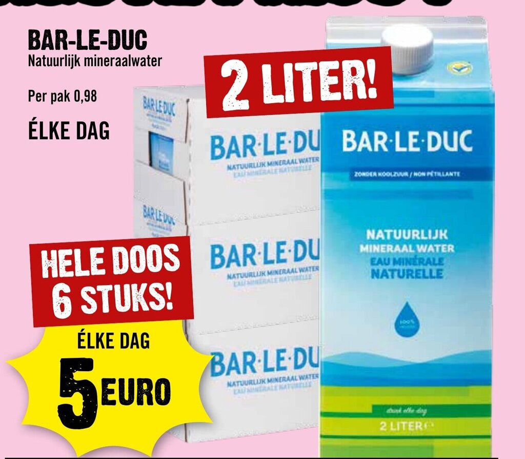 Bar-Le-Duc Natuurlijk mineraalwater 2 liter aanbieding bij Dirck 3