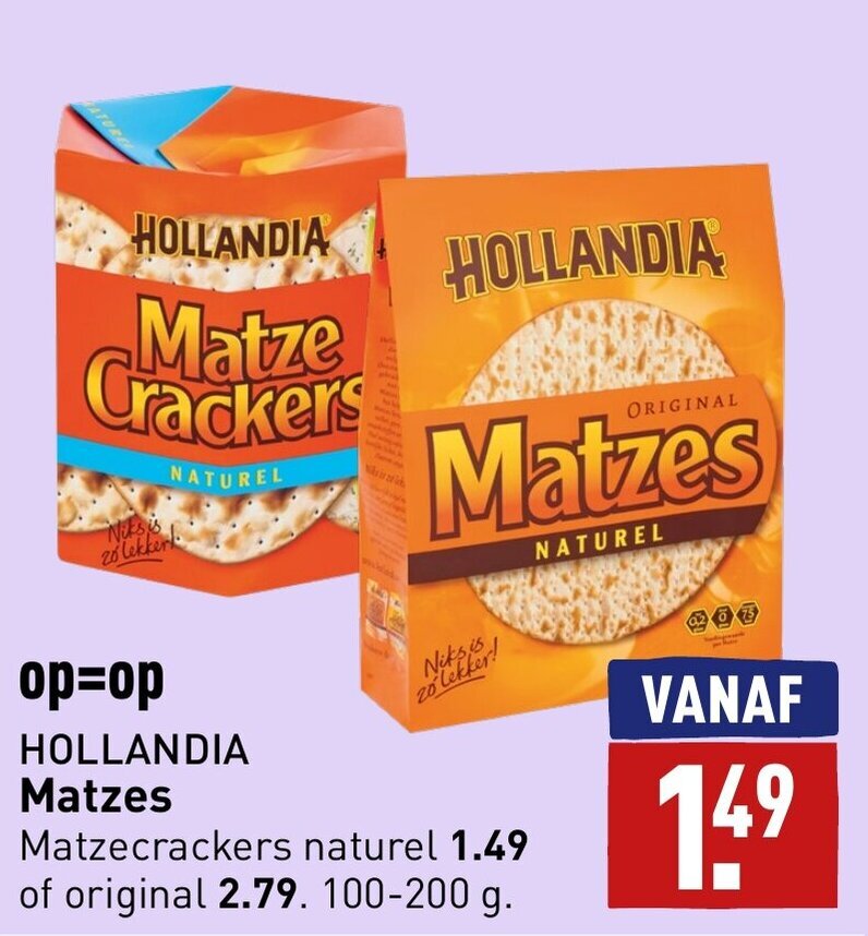 Hollandia matzes 100-200g aanbieding bij ALDI