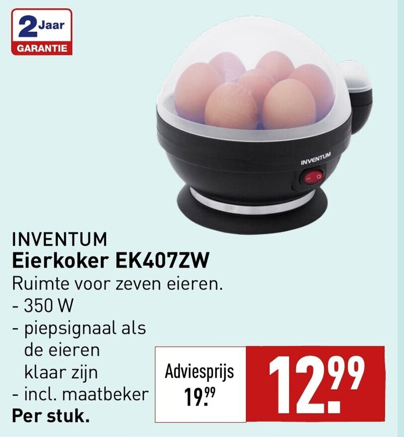 Inventum eierkoker EK407ZW aanbieding bij ALDI