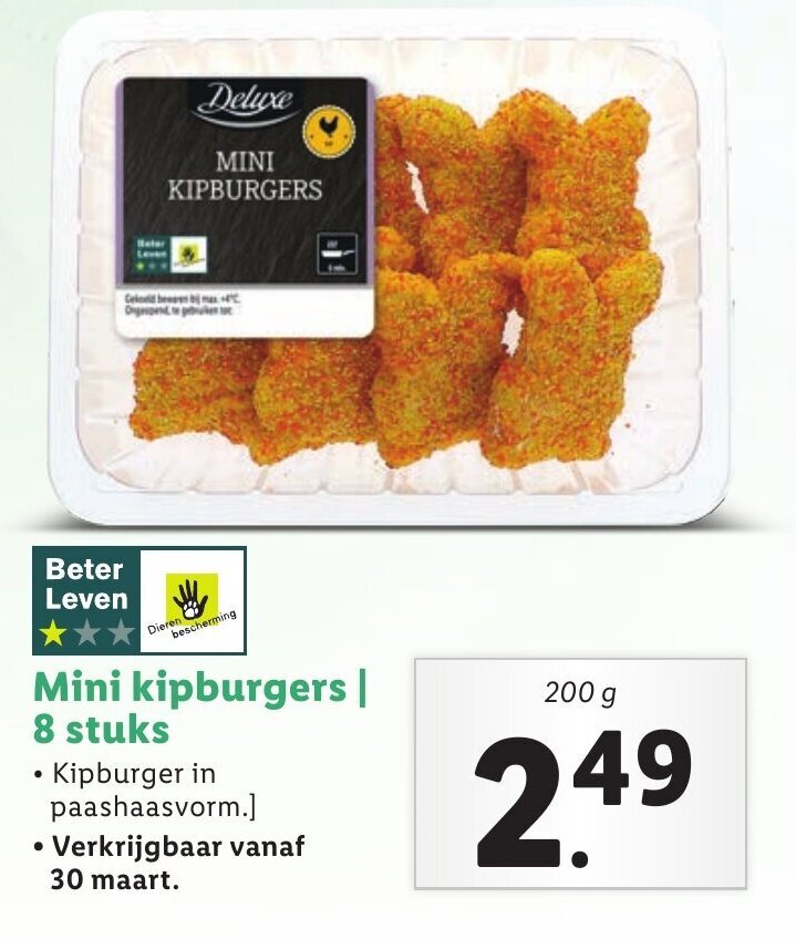 Mini kipburgers 200g aanbieding bij Lidl