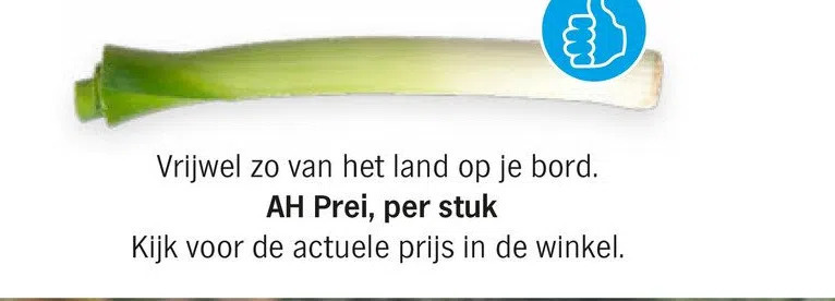 Ah prei, per stuk aanbieding bij Albert Heijn