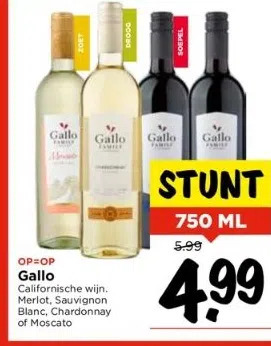 Gallo californische wijn. merlot, sauvignon blanc, chardonnay of ...