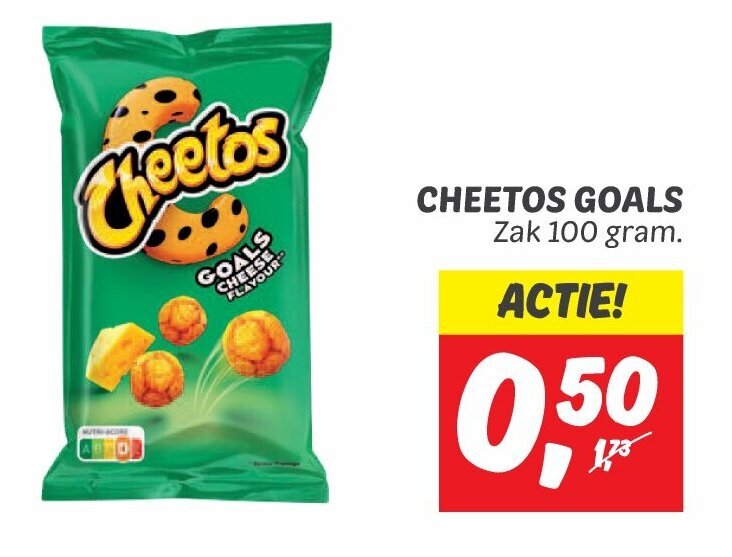Cheetos goals 100g aanbieding bij Dekamarkt