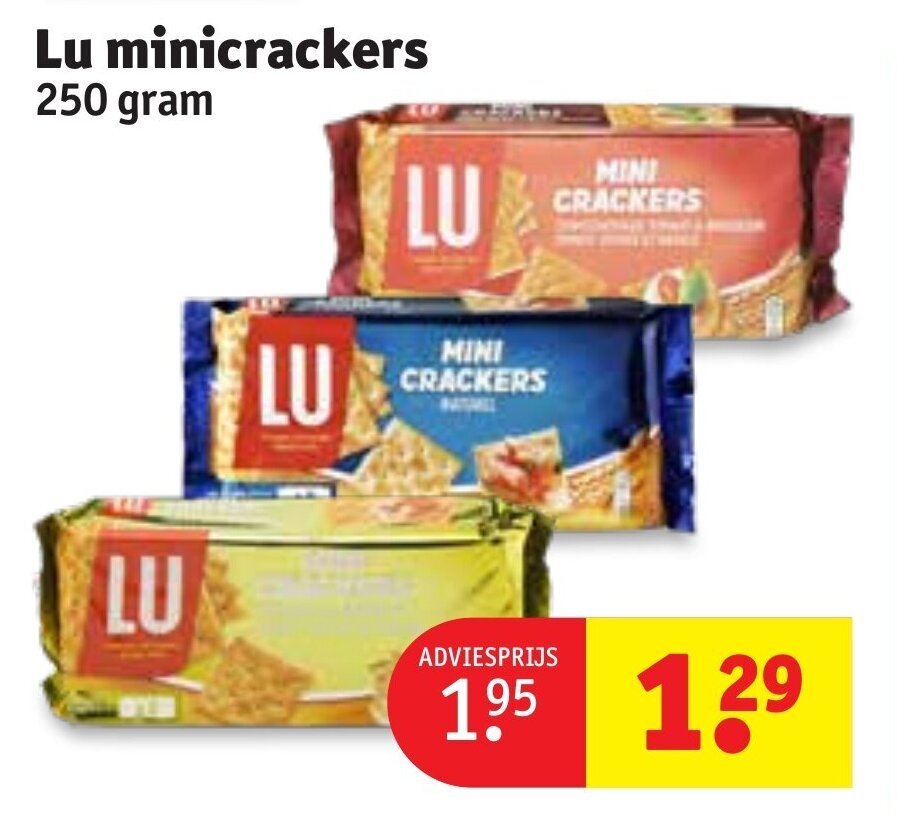Lu minicrackers 250g aanbieding bij Kruidvat