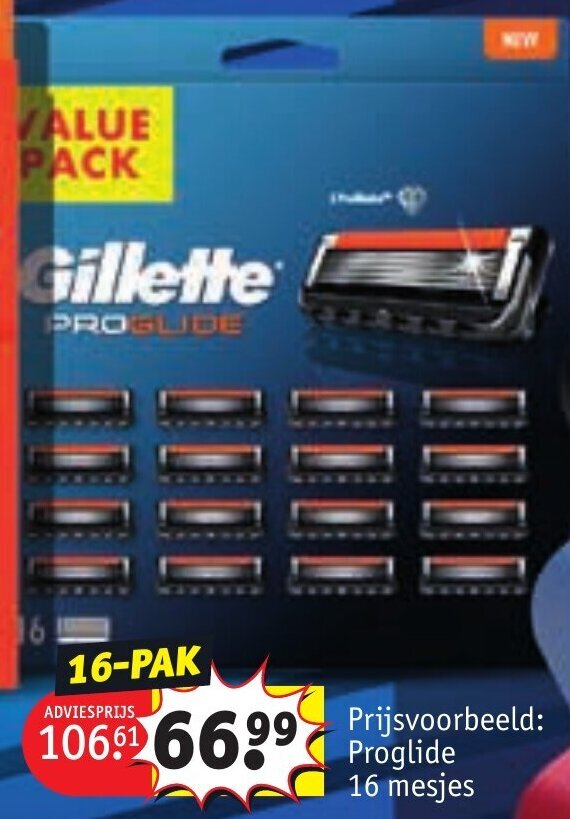 Gillette proglide 16 mesjes aanbieding bij Kruidvat