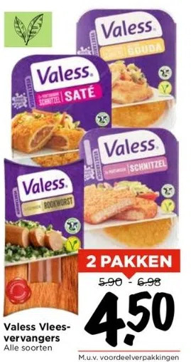 Valess vleesvervangers alle soorten aanbieding bij Vomar Voordeelmarkt
