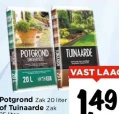 Potgrond zak 20 liter of tuinaarde zak aanbieding bij Vomar Voordeelmarkt
