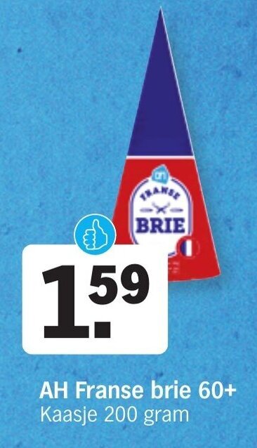 AH franse brie 60+ 200g aanbieding bij Albert Heijn