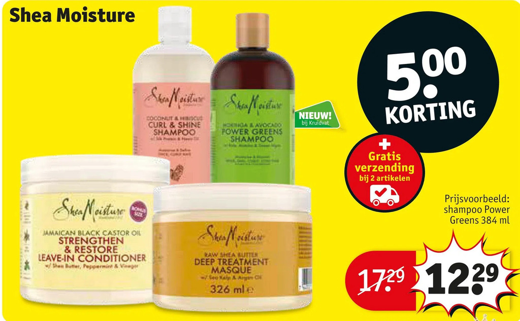 Shea moisture aanbieding bij Kruidvat