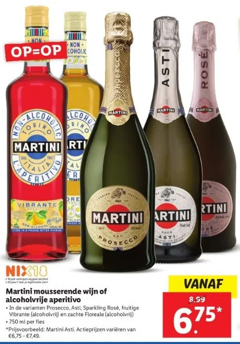 Martini mousserende wijn aanbieding bij Lidl