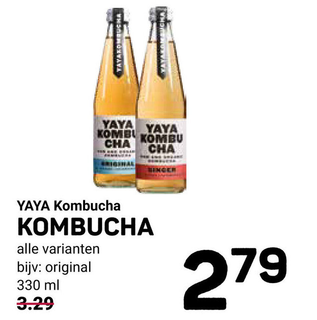 YAYA Kombucha original 330ML aanbieding bij Ekoplaza
