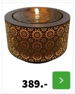 Waterornament fleur met led zwart d 50 h 30 cm aanbieding bij Intratuin