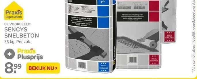 Sencys snelbeton 25 kg. per zak. aanbieding bij Praxis
