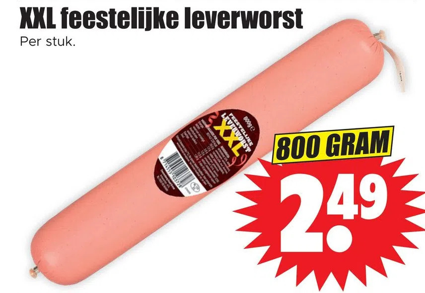 Xxl feestelijke leverworst aanbieding bij Dirk