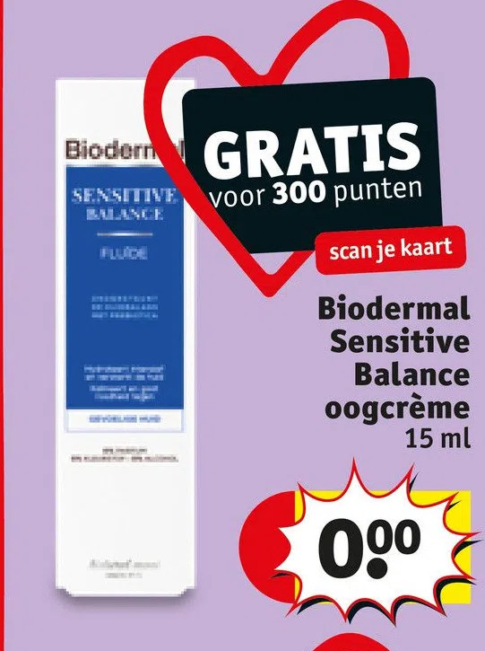 Biodermal sensitive balance oogcrème GRATIS voor 300 punten aanbieding ...