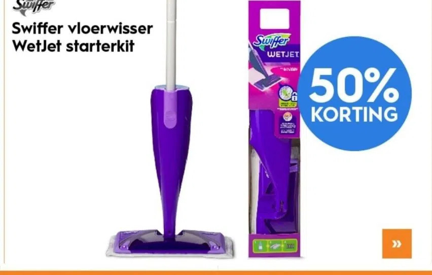 Swiffer vloerwisser wetjet starterkit aanbieding bij Blokker